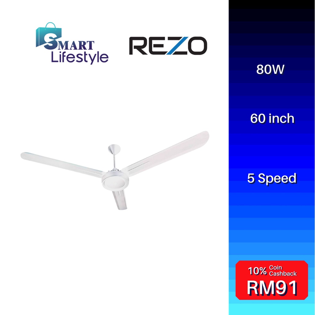 REZO K16 Ceiling Fan 60" 3 Blades Regulator Ceiling Fan / Kipas Siling ...
