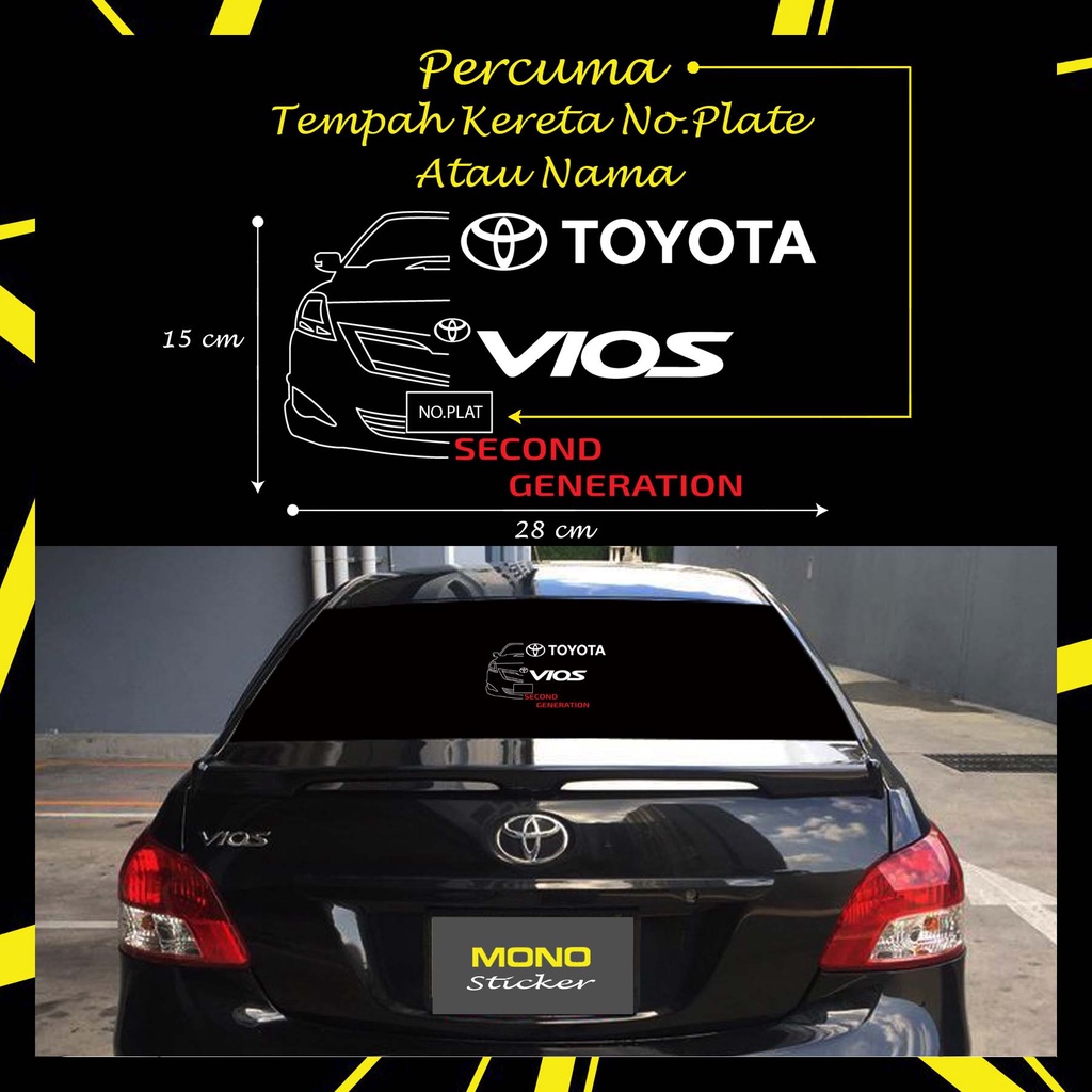 TOYOTA VIOS SECOND GENERATION STIKER CERMIN KERETA / K15 | Shopee Malaysia
