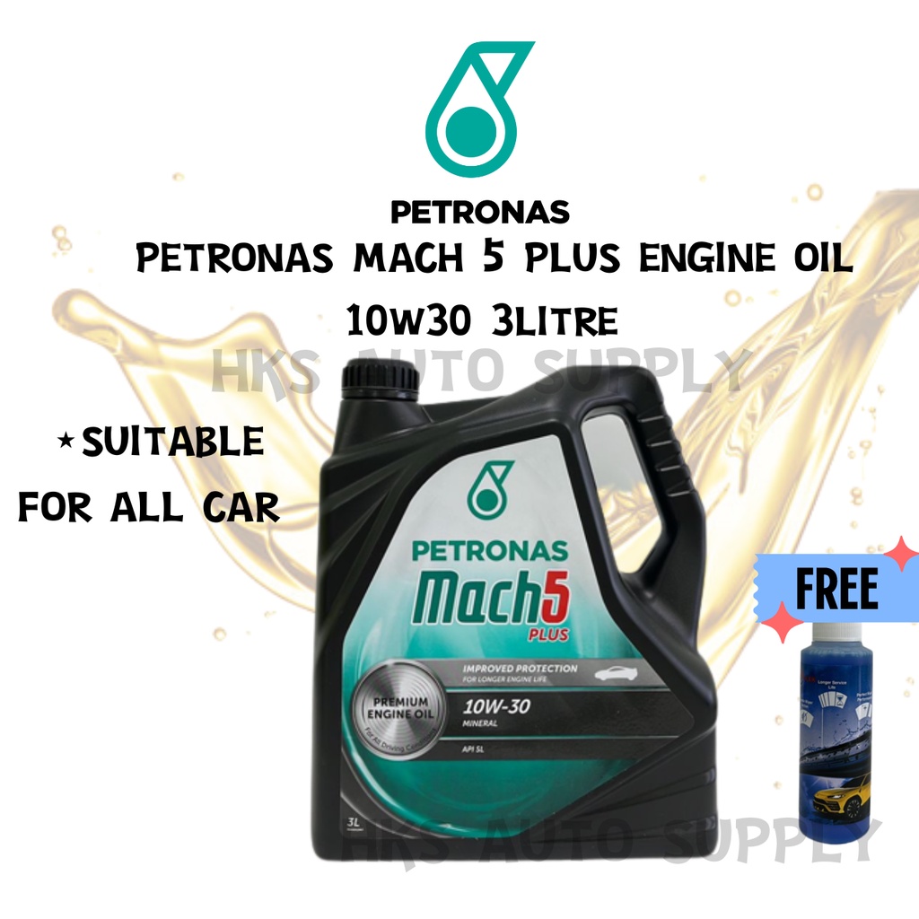 100% original Petronas Mach 5 PLUS 10W-30 10W30 SN/CF Engine Oil 3L ...