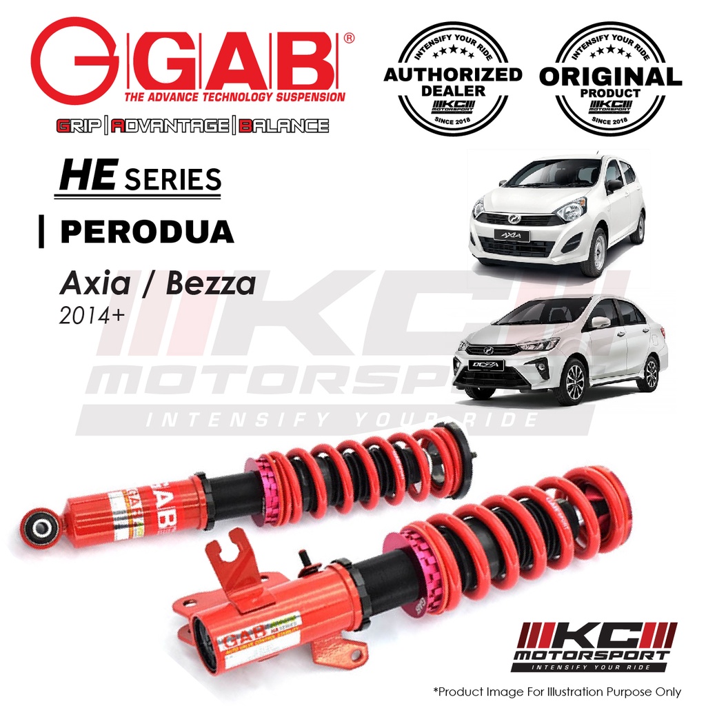 Perodua Axia / Bezza 2014+ - GAB HE Hi Lo Bodyshift Adjustable ...