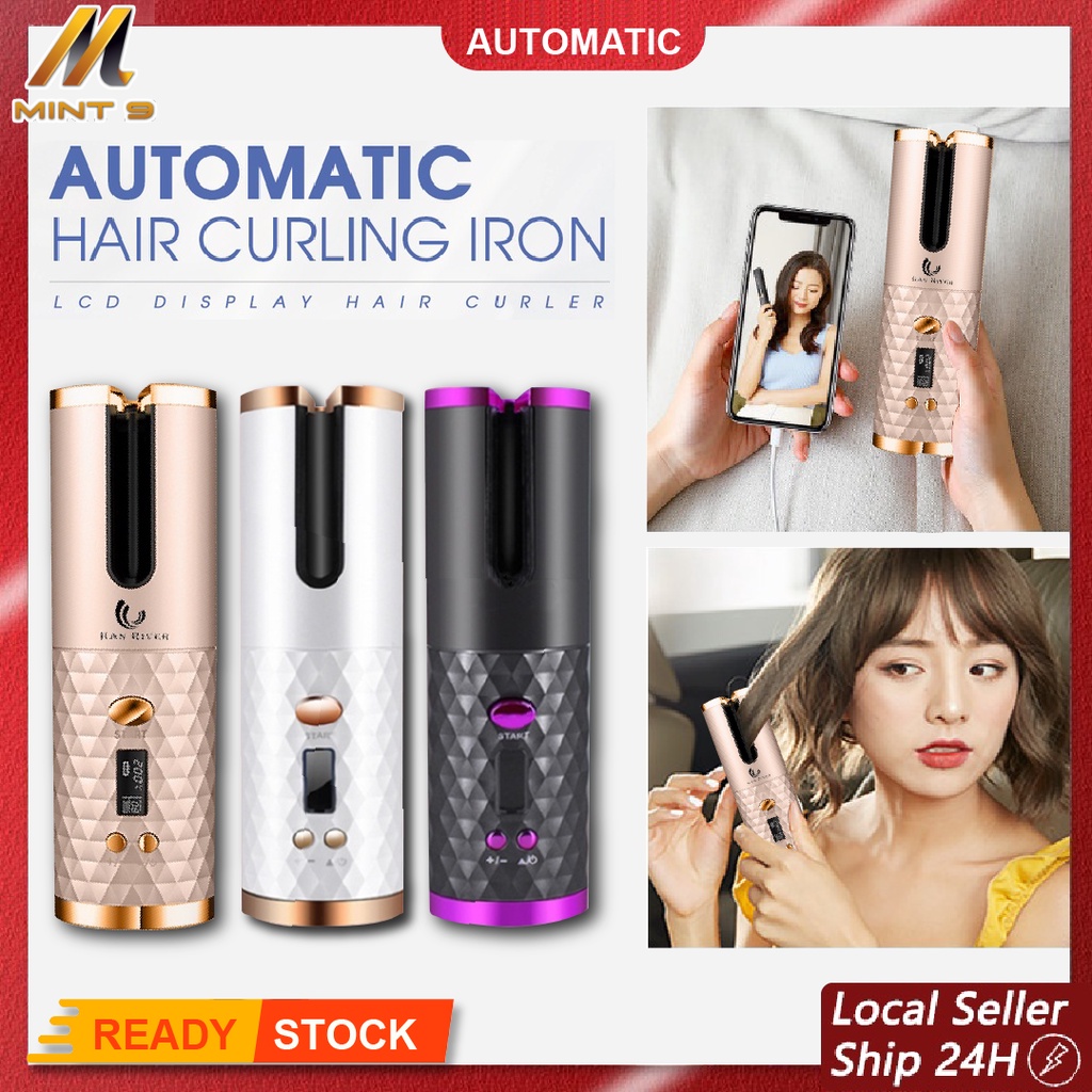 cordless automatic hair curler usb cechargeable curling iron curls ...