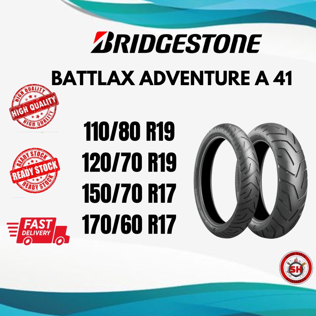 BRIDGESTONE BATTLAX ADVENTURE A41 110/80R19 120/70R19 150/70R17 170 ...