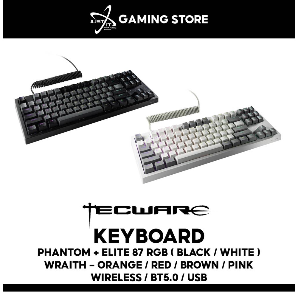 TECWARE PHANTOM + ELITE 87 RGB Mechanical Keyboard ( BROWN / RED ...