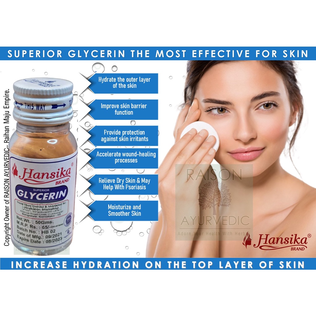 Hansika Glycerin 50gm-SUPERIOR GLYCERIN THE MOST EFFECTIVE FOR SKIN ...