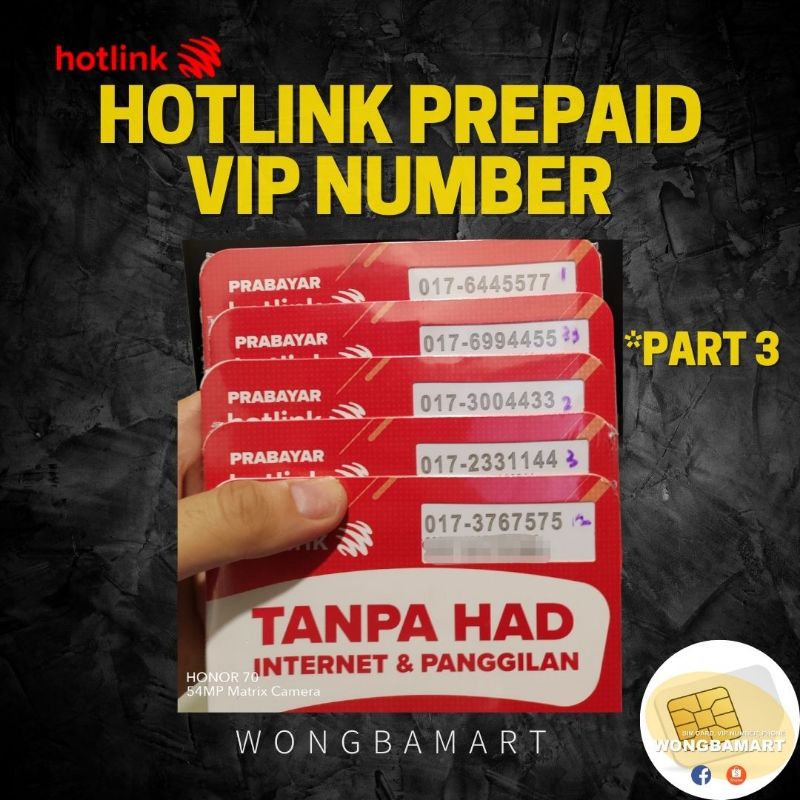VIP NUMBER Hotlink Prepaid unlimited data 017 vip number hotlink Simcard | Shopee Malaysia