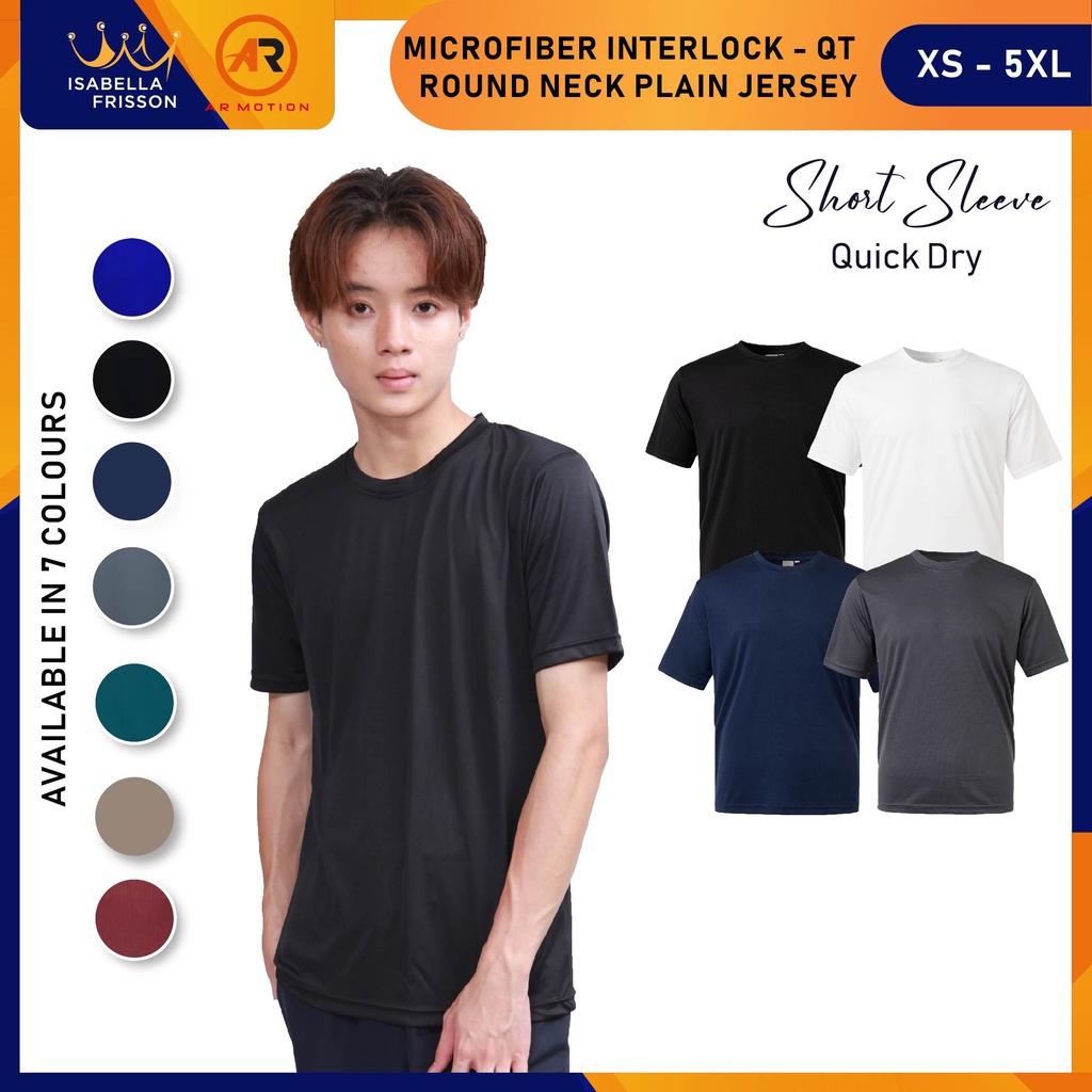 AR Motion Microfiber Interlock T-Shirt Unisex Adult Round Neck Plain ...