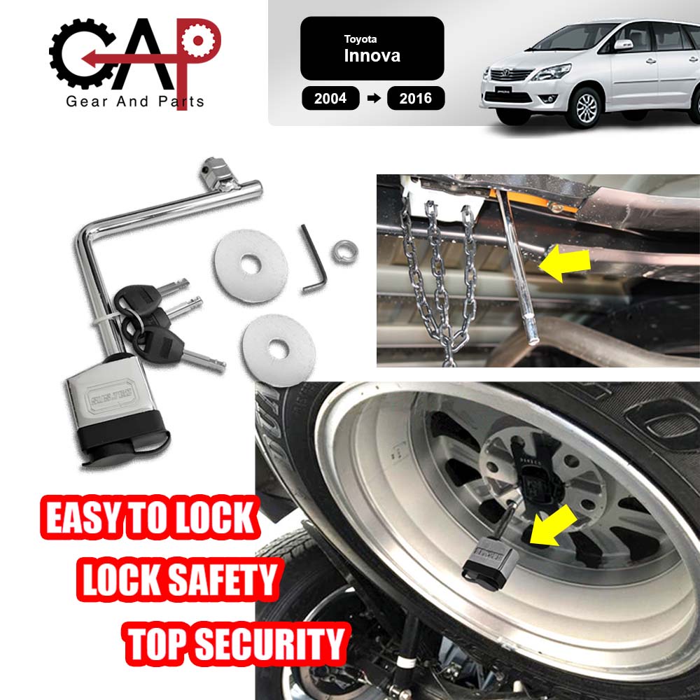 Toyota Innova 2004-2016 Anti Thief Spare Tyre Tire Wheel Lock | Shopee ...