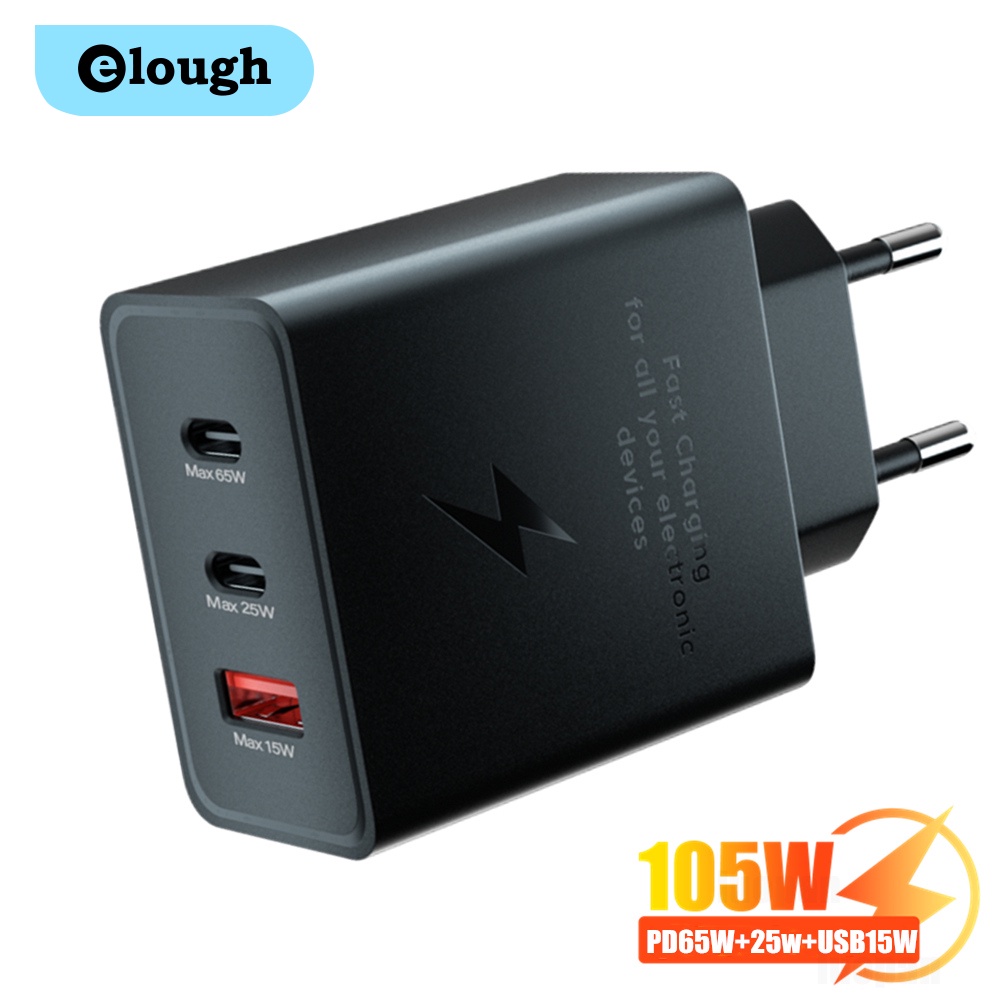 Elough 105W Max USB Charger PD USB Type C 3Ports USB Phone Charger Fast ...