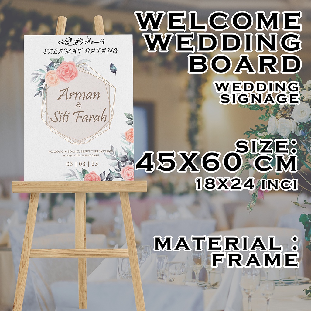 Welcome Board Murah Wedding Signage Papan Selamat Datang Perkahwinan ...