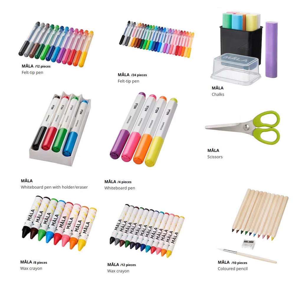 IKEA Felt-Tip Pen | Chalks | Whiteboard | Scissors | Crayon | Color ...