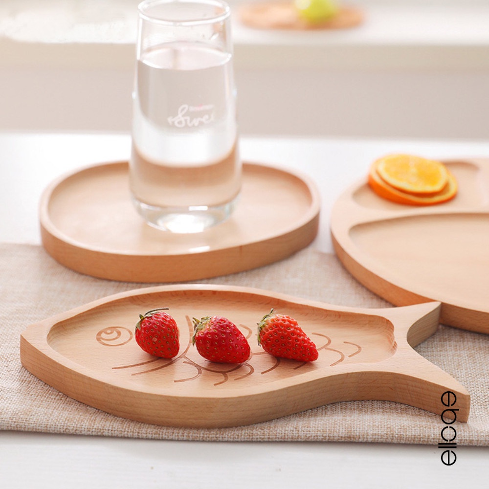 ELLOQE Eiko Children Wooden Food Plate Pinggan Kayu Kanak-kanak ...