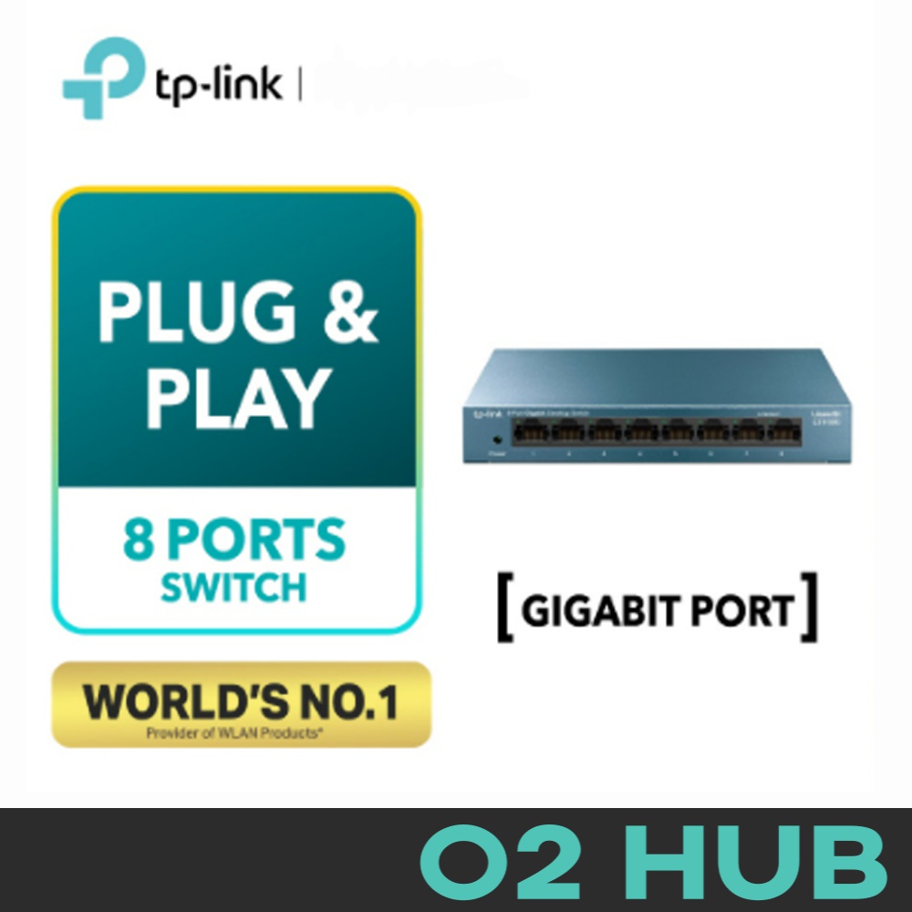 TP-Link LS108G 8-Port Gigabit 10/100/1000Mbps Desktop Network Ethernet ...