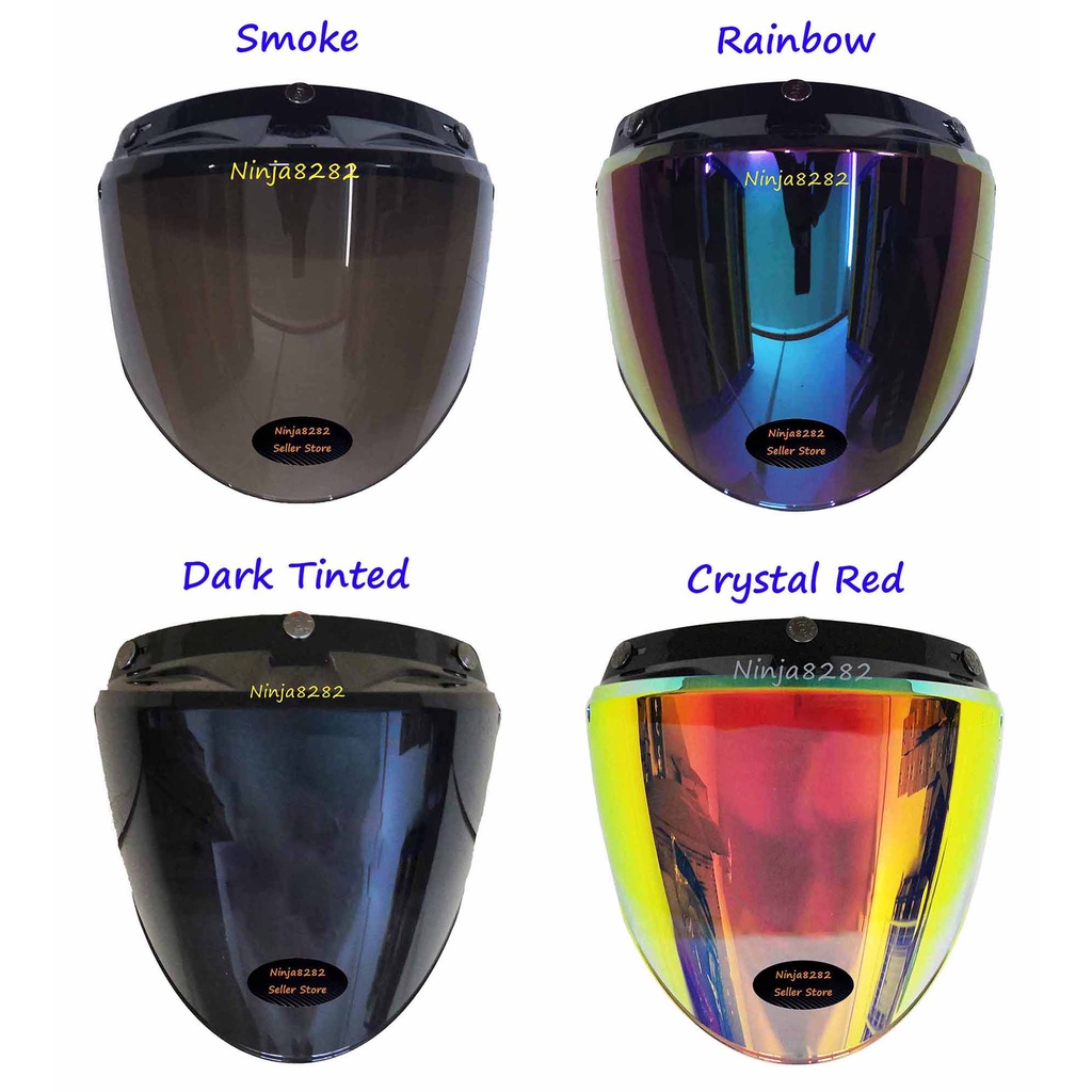 V Shape 3 Button Cap Visor - Smoke / Dark Tinted / Rainbow / Crystal ...