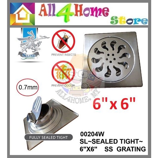 S-LINE Heavy Duty Stainless Steel Auto Trap Grating for Anti Cockroach & Odorous ( Floor Grating ...