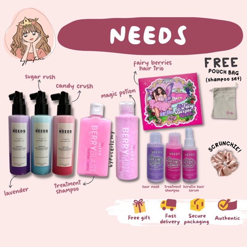 NEEDS KERATIN HAIR SPRAY SERUM BERRY BLAST SHAMPOO BERRY MINT MAGIC ...