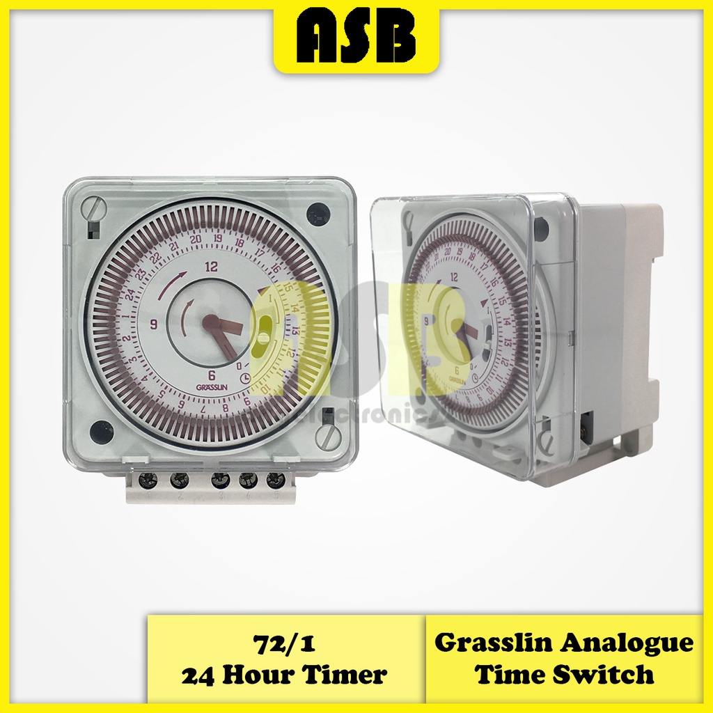 (1pc) Grasslin Analogue Time Switch 72/1 24Hour Timer ( 572001033 ...