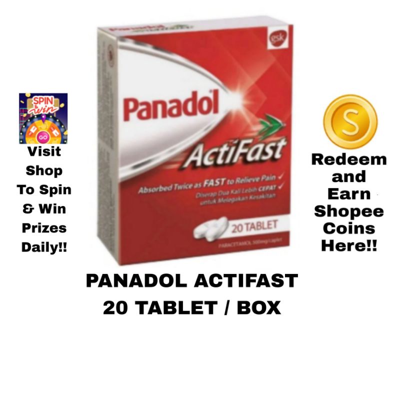 [EXP 04/05/2025] Panadol Actifast 20 Caplet (1 Box) | Shopee Malaysia