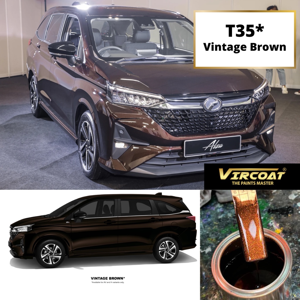 PERODUA Alza T35 Vintage Brown- 2K Paint / Cat Bancuh Kereta Original ...
