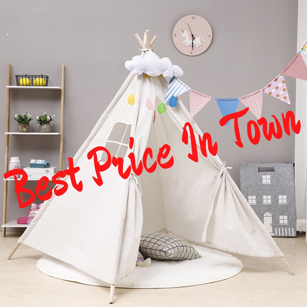 Baby Portable Canva Tipi Folding Indoor Teepee Original Triangle Indian ...
