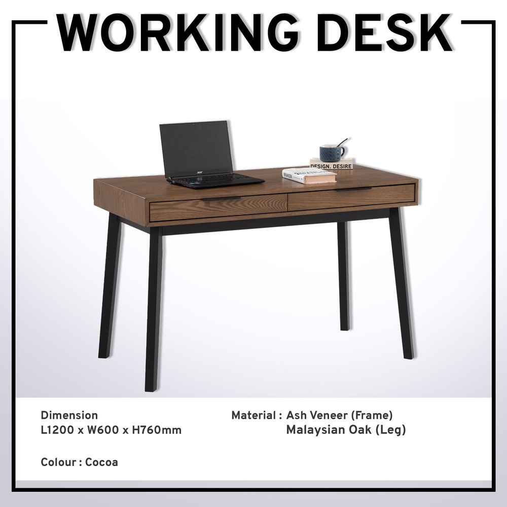 Working Desk Office Table 2 Drawer Study Desk Table | Shopee Malaysia