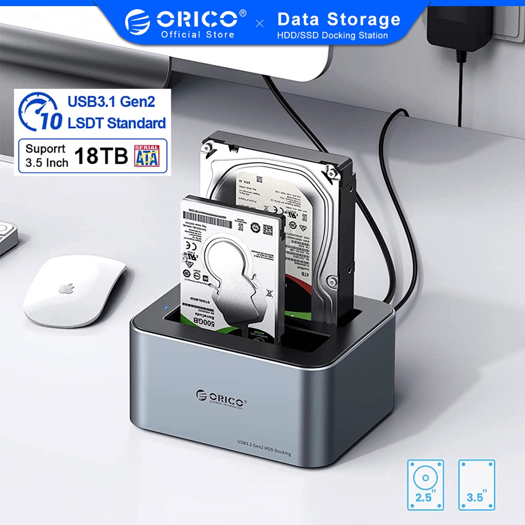 ORICO Hard Drive Docking Station with Offline Clone, Aluminum Alloy ...