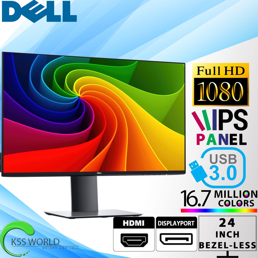 Dell Ultrasharp U2419H/U2417H Full HD - IPS Panel - 24 Inch - Bezel-Less - Slim Design - HDMI ...