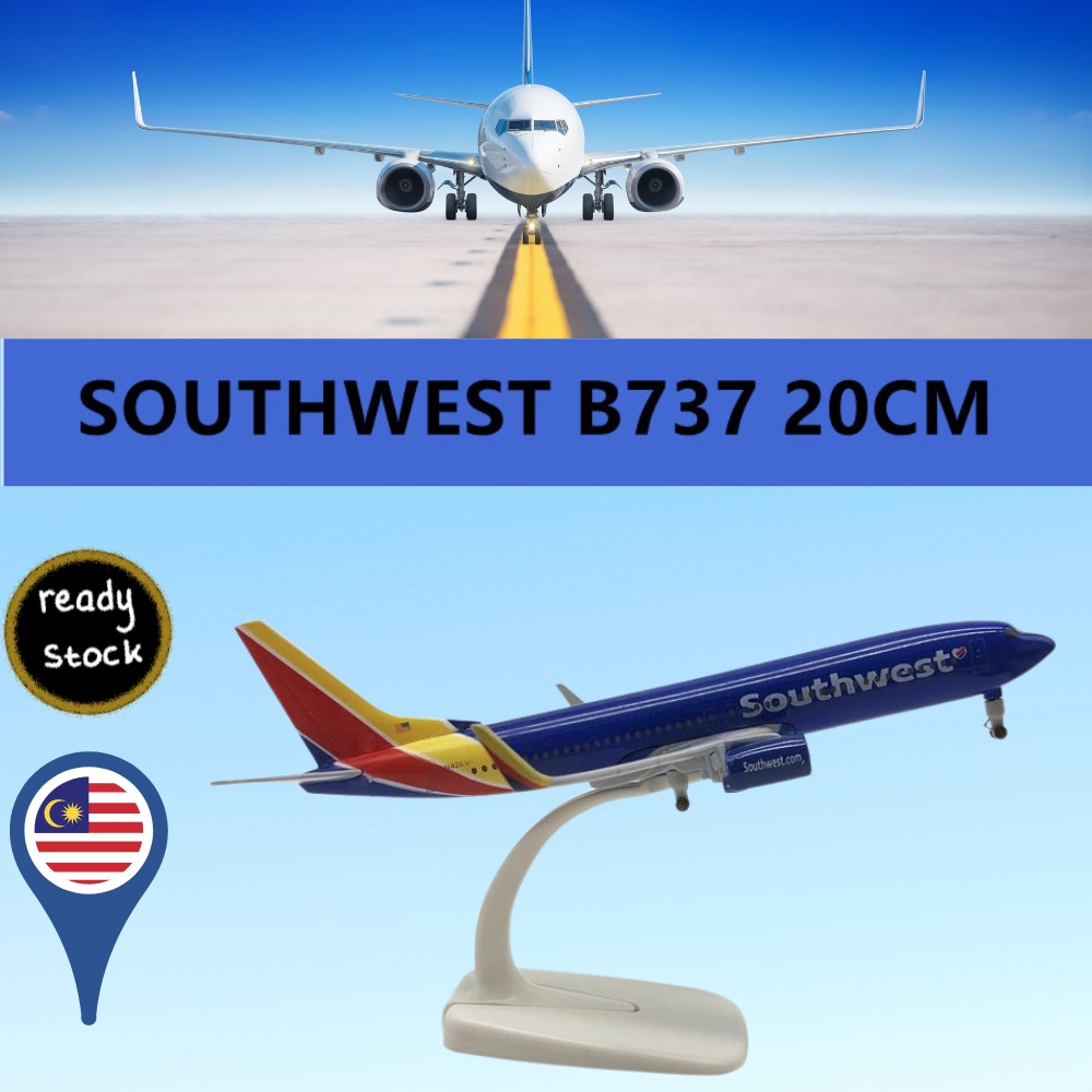 1:250 20cm USA Southwest Airlines Boeing B737 Airways Diecast Airplane ...