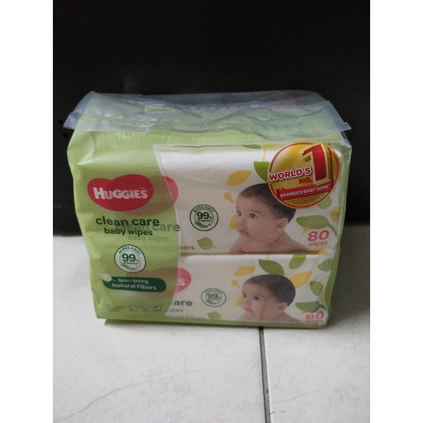 Huggies Clean Care Wet Wipes 80s Twin Pack | Shopee Malaysia