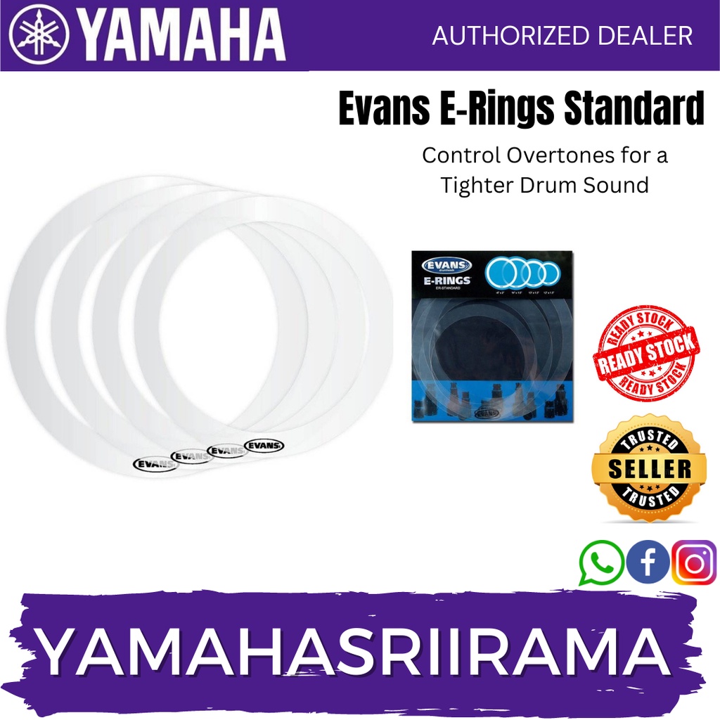 EVANS ER-STANDARD E-RINGS STANDARD PREPAK DRUM MUFFLER PACK | Shopee ...