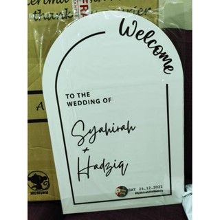 MINIMALIST White Welcome Board Custom Acrylic, Wedding Board Acrylic ...