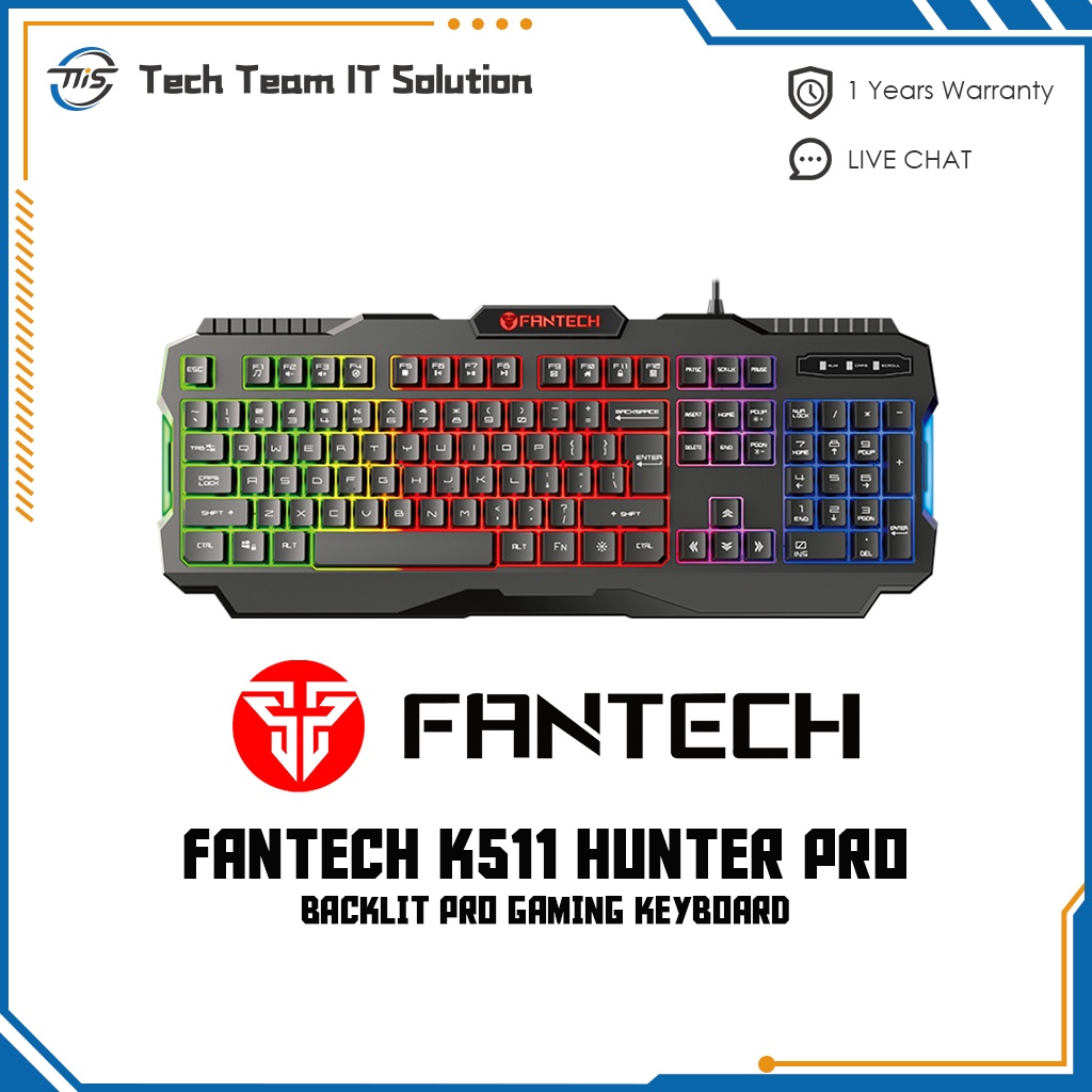 FANTECH HUNTER PRO K511 - BACKLIT PRO GAMING KEYBOARD | Shopee Malaysia