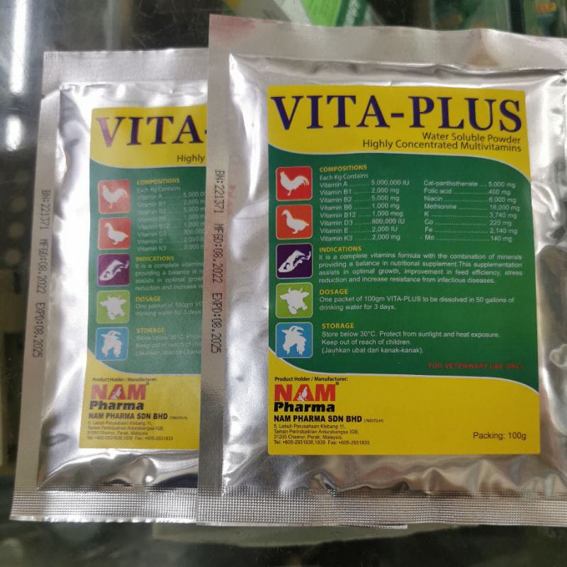 (Original) VITA-PLUS ayam/itik/burung/kambing/haiwan ternakan 100g ...