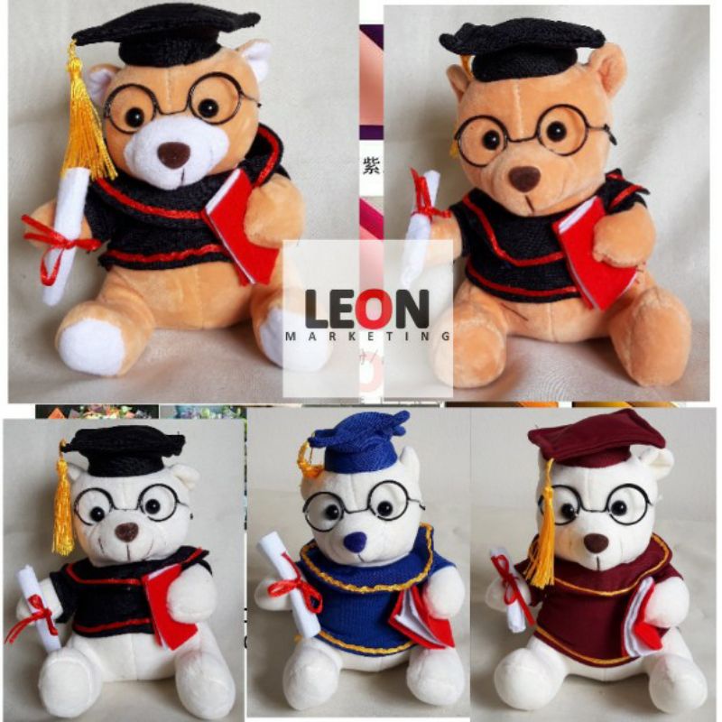 6.5" Graduation/Convocation Bear- Spec Convo Bear Patung Konvo 带镜博士熊 ...