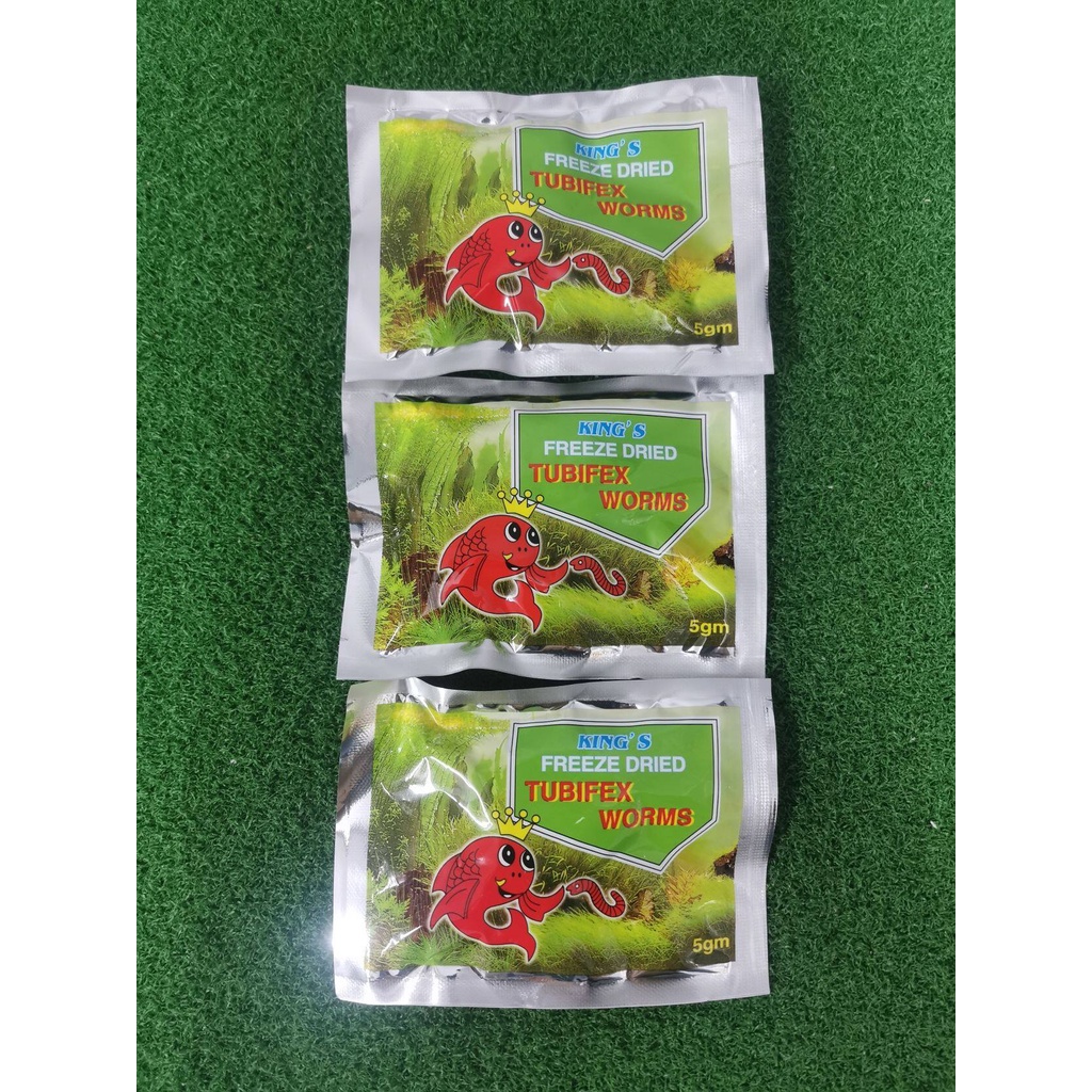 King's Freeze Dried Tubifex Worms 5g. Dry Worm Fish Food. Cacing Kering ...