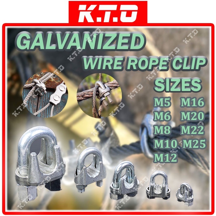 1PCS GALVANIZED WIRE ROPE CLIP U-BOLT CLAMP CABLE RAILING KIT CLAMPING ...