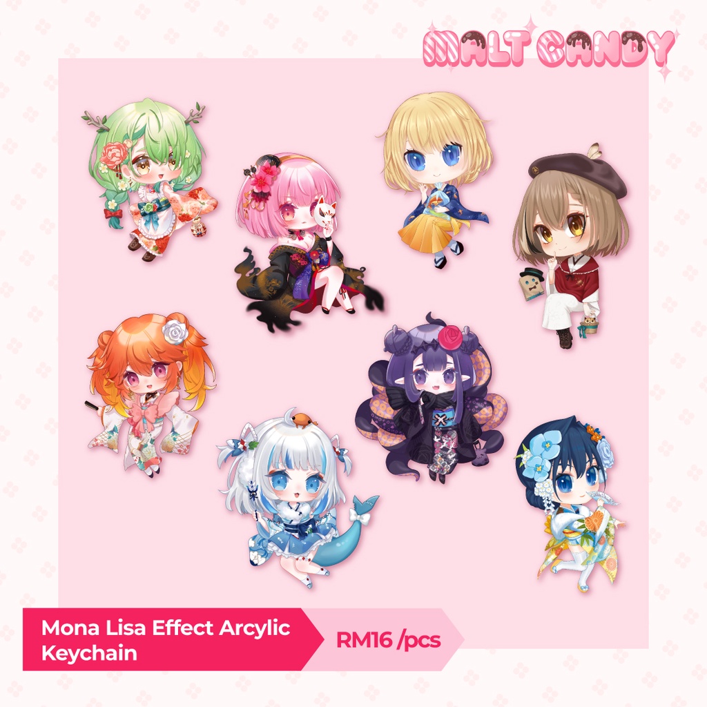 [Ready Stock] Hololive English Fanmade Chibi Mona Lisa Effect Acrylic ...