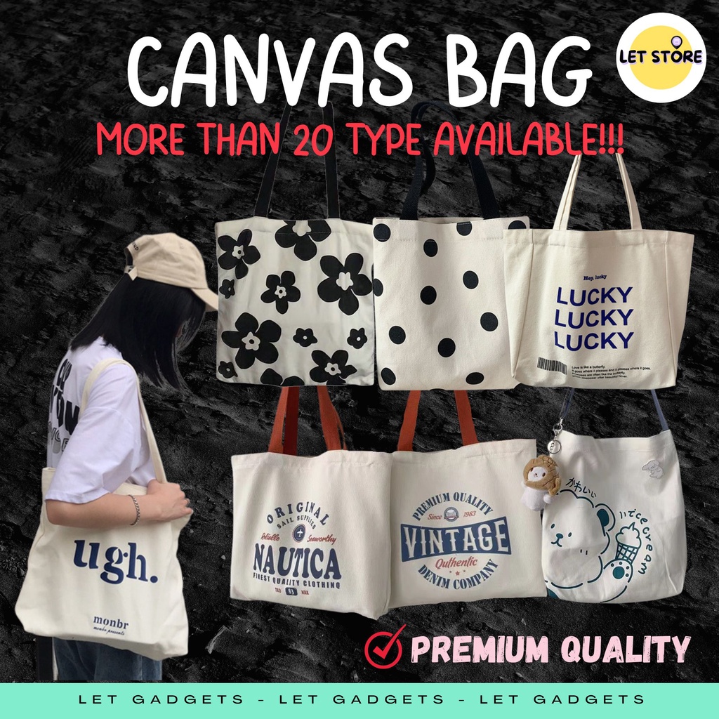 [20+ TYPES] Canvas bag retro women's shoulder bag university college ...