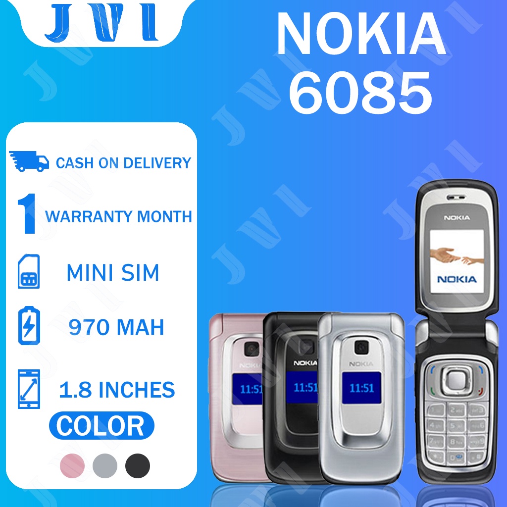 Nokia flip 6085 2G dual-screen flip phone quad-band big button | Shopee ...
