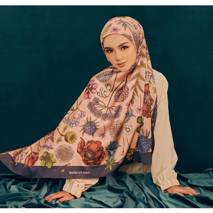 SHAWLPUBLIKA JASMINE PRINTED SQUARE TUDUNG BAWAL TUDUNG SATIN Bawal ...