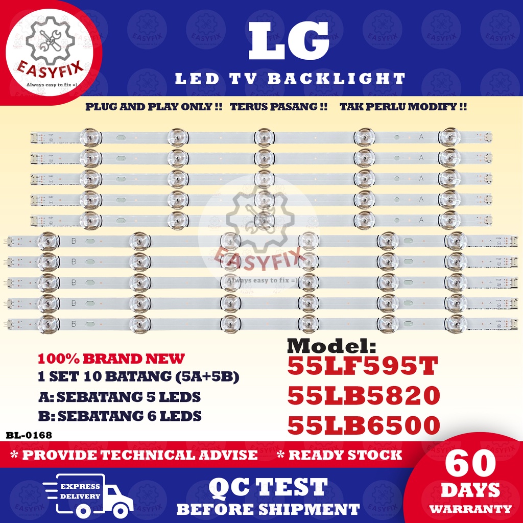 ( NEW ) 55LF595T / 55LB5820 / 55LB6500 LG 55 INCH LED TV BACKLIGHT ...