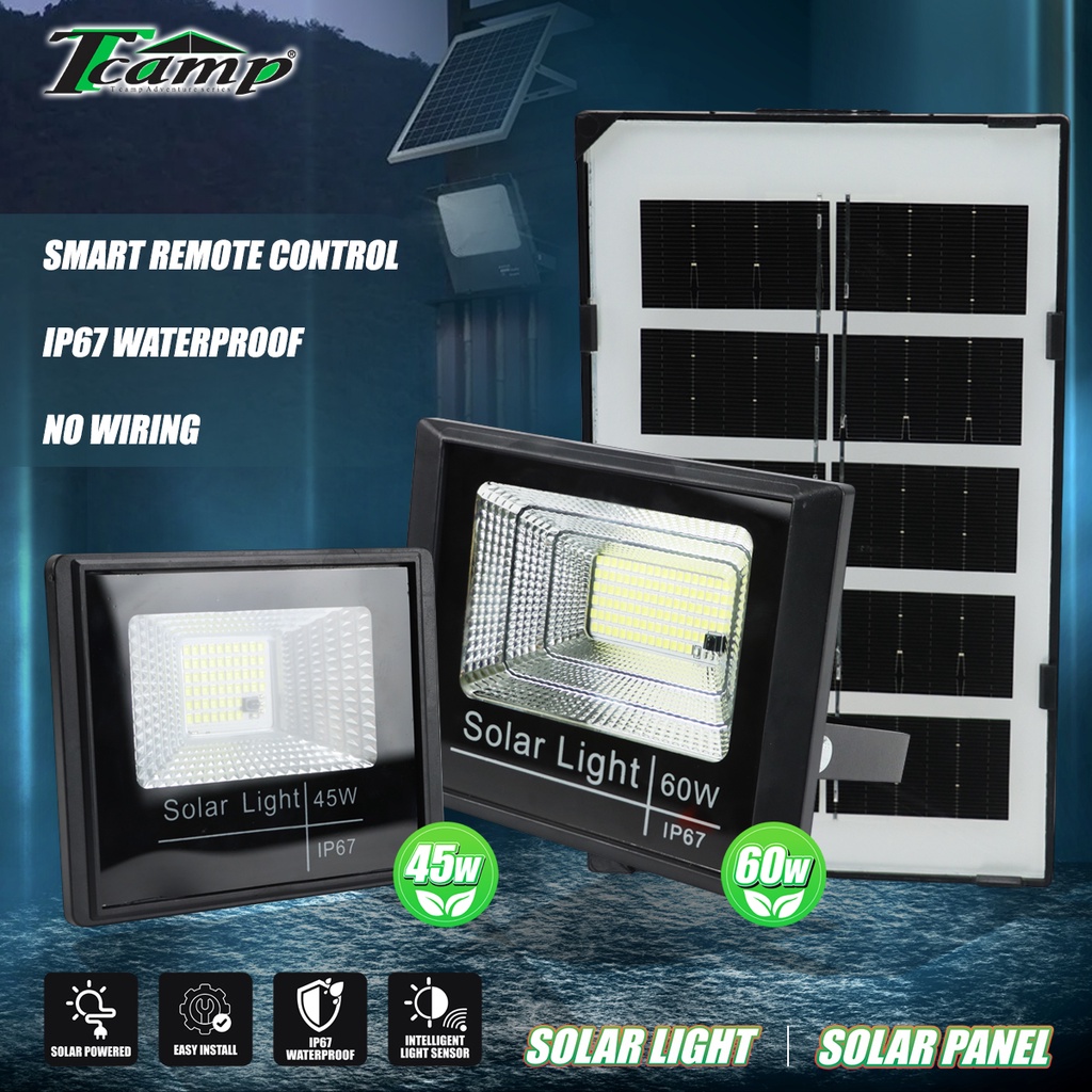 Solar Light Outdoor Lighting 45W 60W Solar Tcamp Spotlight IP67 Lampu ...