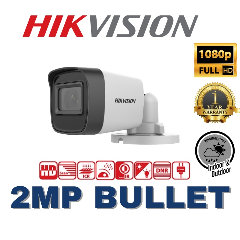 HIKVISION CCTV Outdoor Bullet 2MP Analog Full HD 1080P 4 In 1 AHD/CVI ...