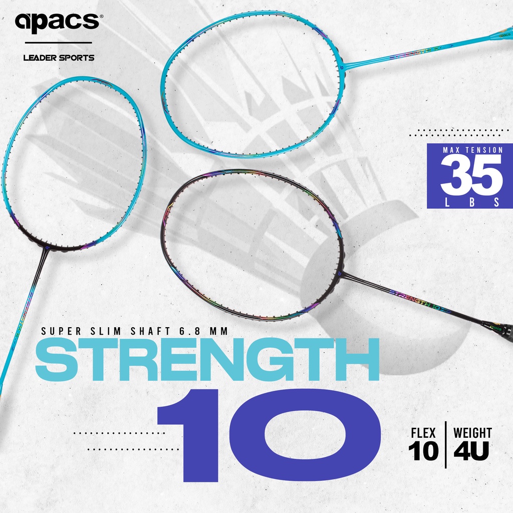 (FREE STRING & GRIP) APACS BADMINTON RACKET STRENGTH 10 | Shopee Malaysia