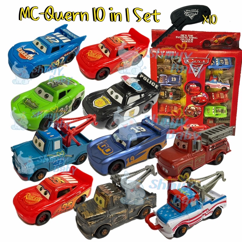 10 Pcs set Disney Pixar Cars 3 Lightning McQueen Press Speeding ...