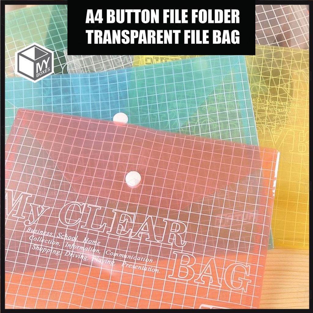 A4 Button File Folder File Bag Office Document Folder Student ...