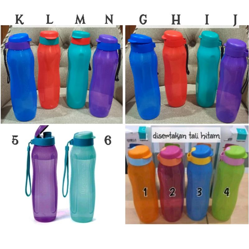 Tupperware Eco slim fashion botol bottle 1 liter Slim 1L with strap ...