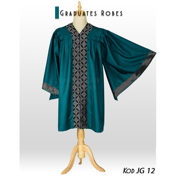 Guru Jubah Konvo Graduasi Hijau Full Songket Silver Shopee Malaysia 