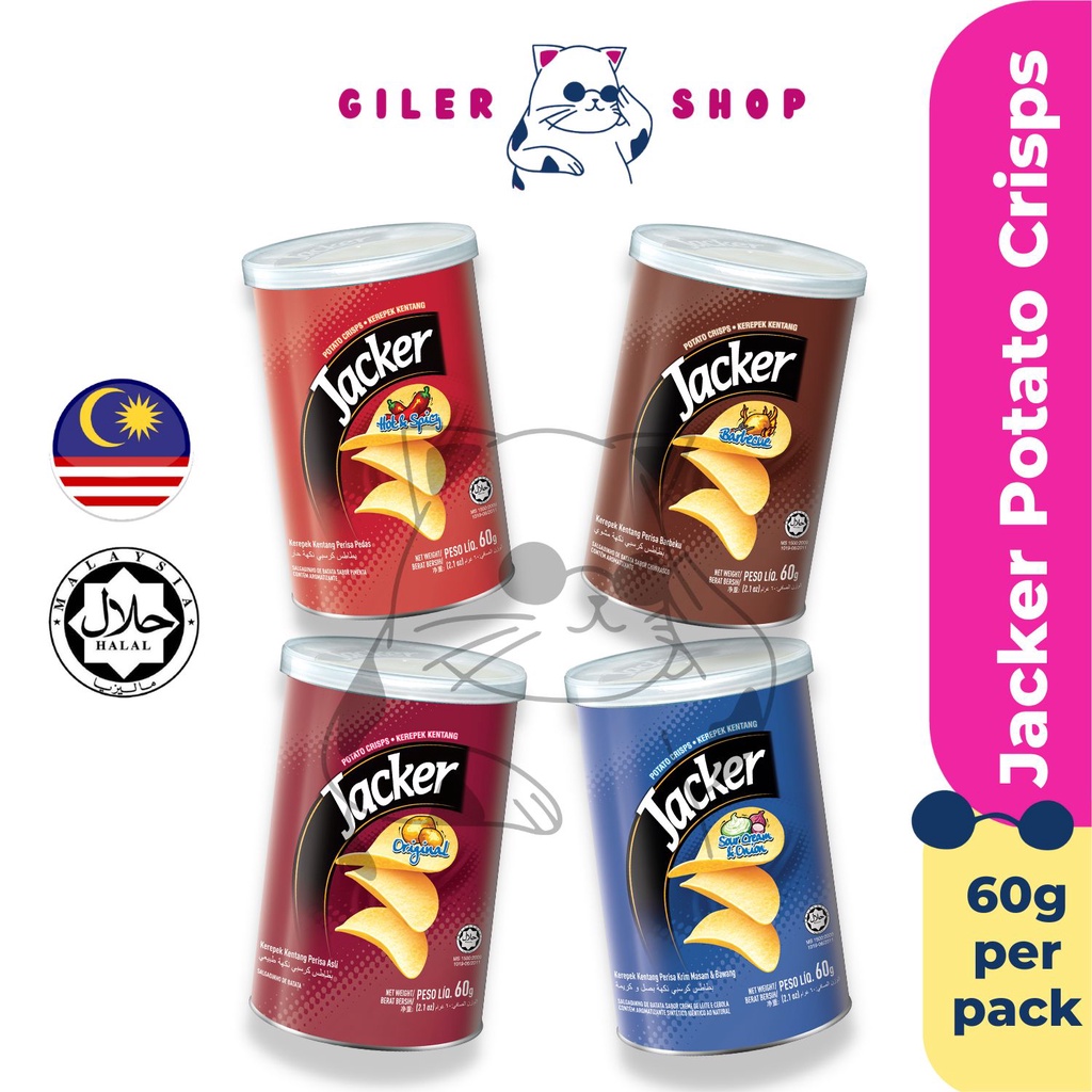 Keropok Jacker Potato Crisps Hot&Spicy BBQ Original Sour Cream Onion ...