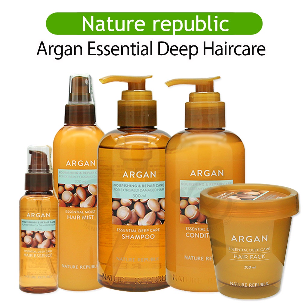 [NATURE REPUBLIC] Argan Essential Deep Care Shampoo / Conditioner ...