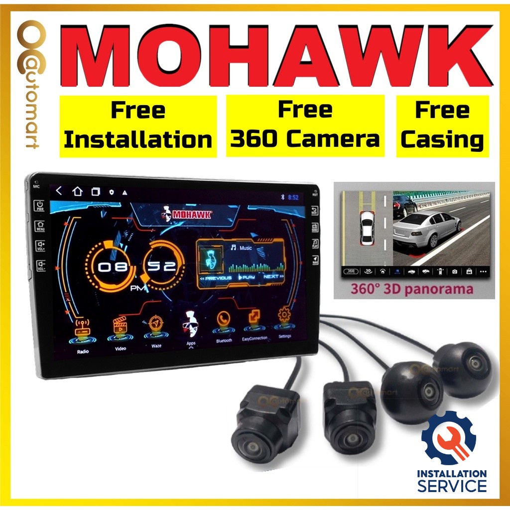 [Installation Provided] Free 360 Camera Mohawk Ms Series Car Android player With 3D 360 Reverse ...